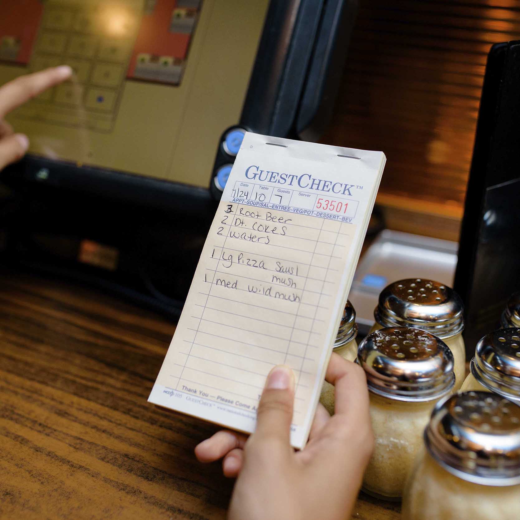 Medium Duplicate Carbon Guest Check - National Checking