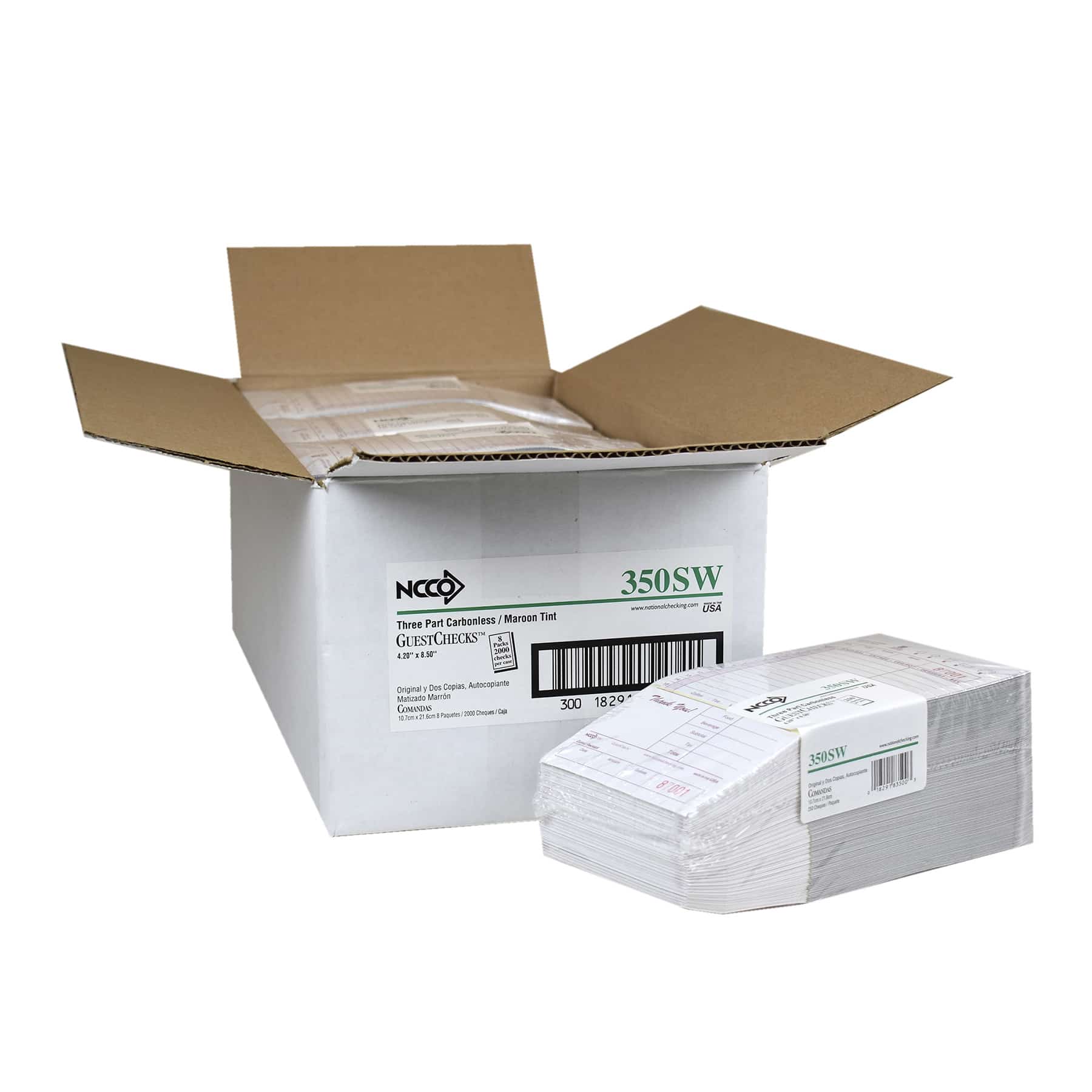 Large-Wide Three-Part Carbonless Guest Check - National Checking