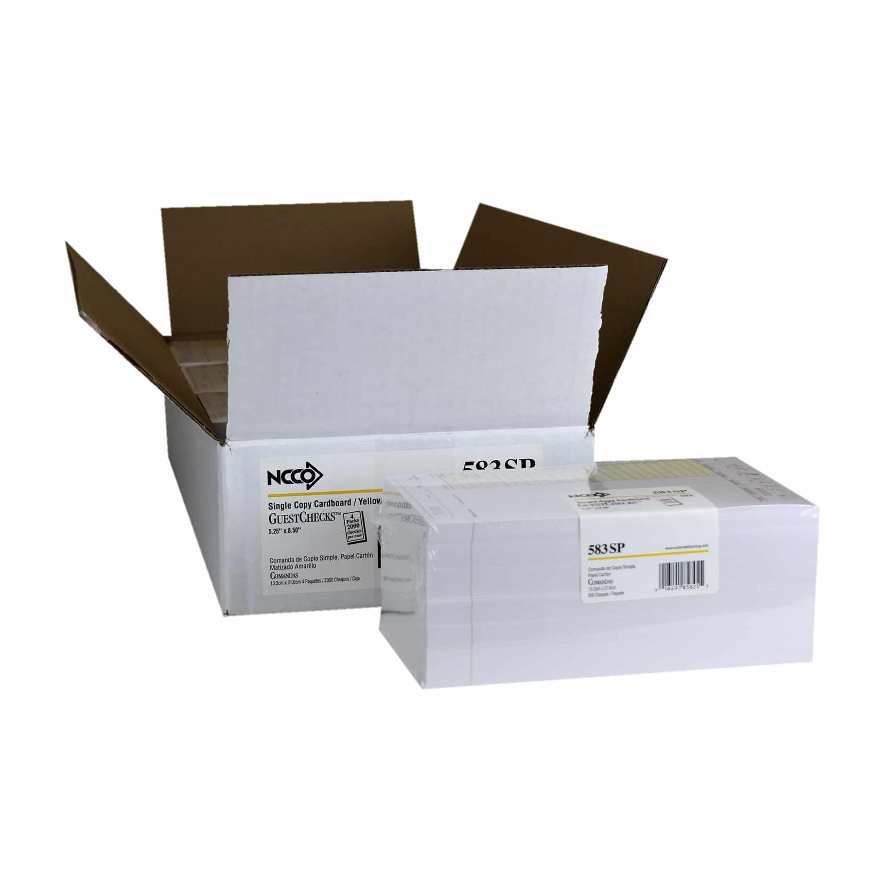 Large Single Copy Cardboard Guest Check - National Checking