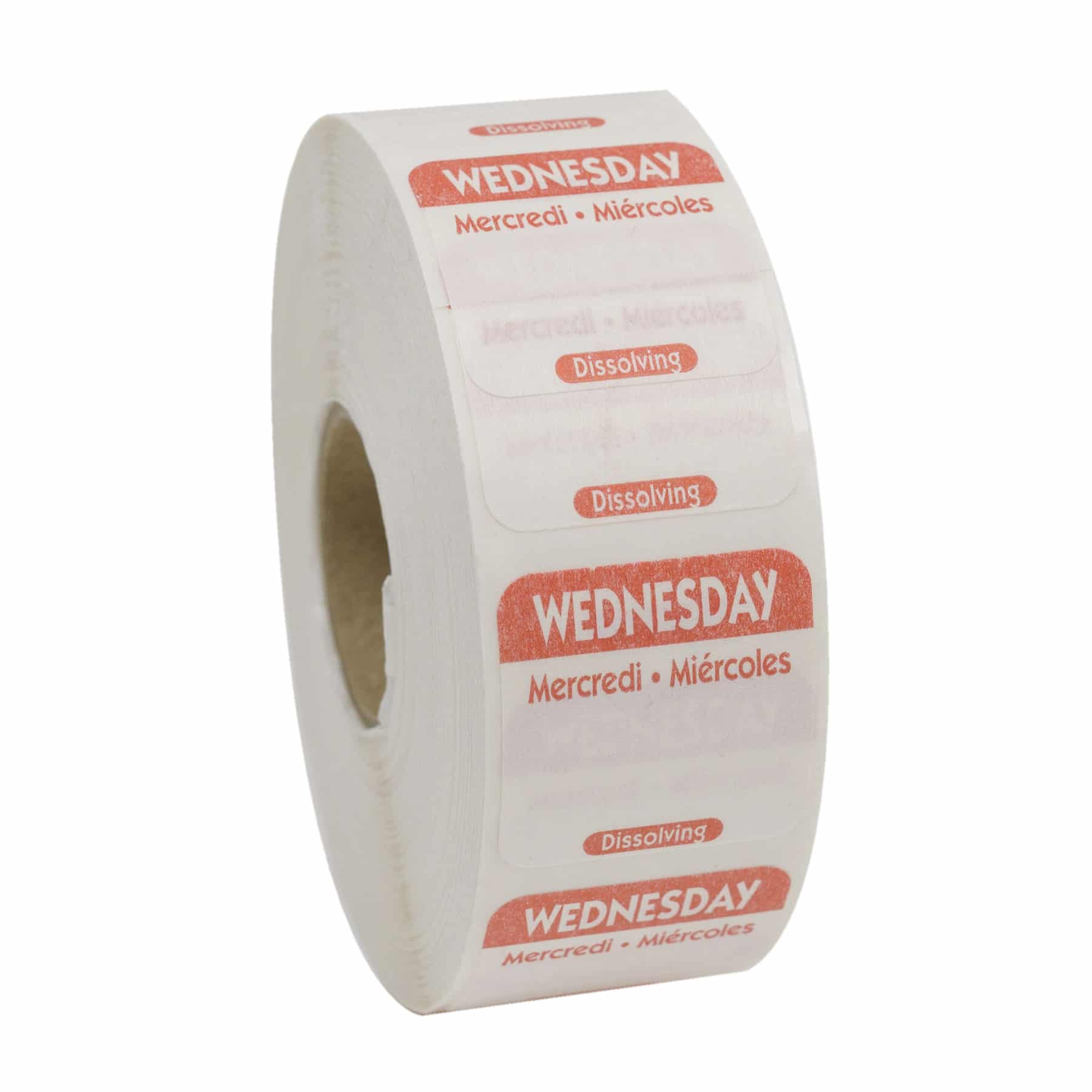 1" x 1" Dissolving Day of the Week Labels - National Checking