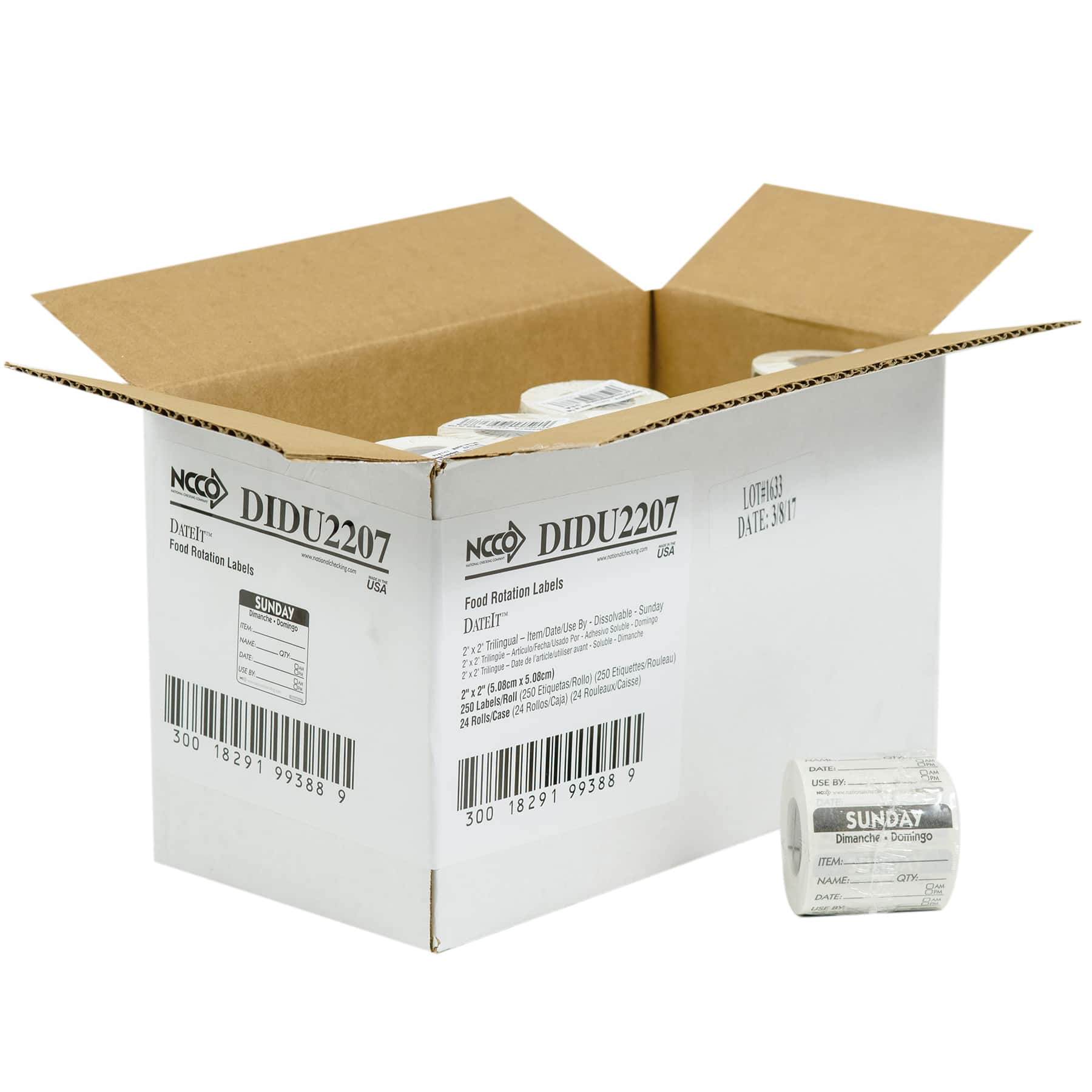 2" x 2" Item/Date/Use By Dissolving Labels - National Checking