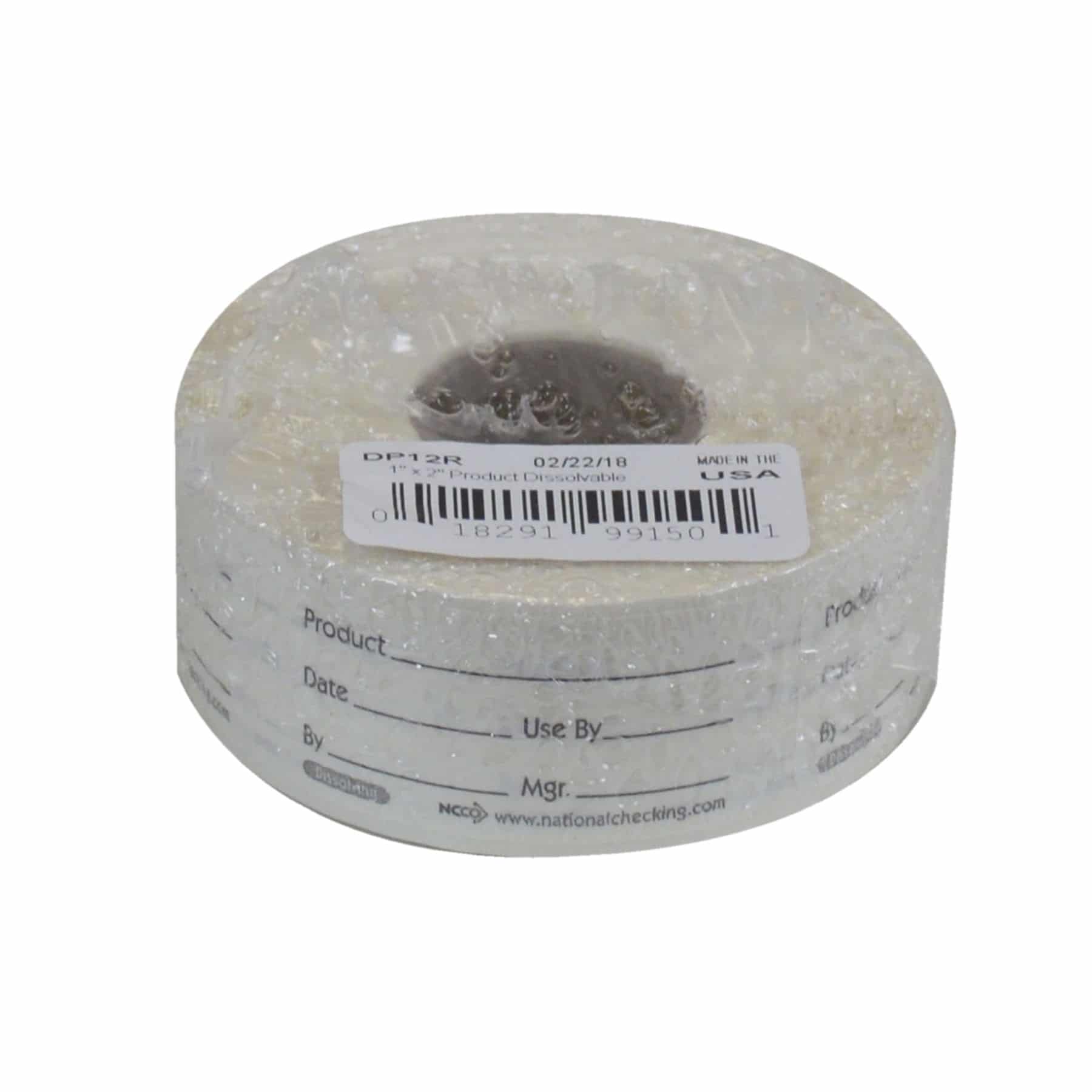 1" x 2" Product Dissolving Labels - National Checking