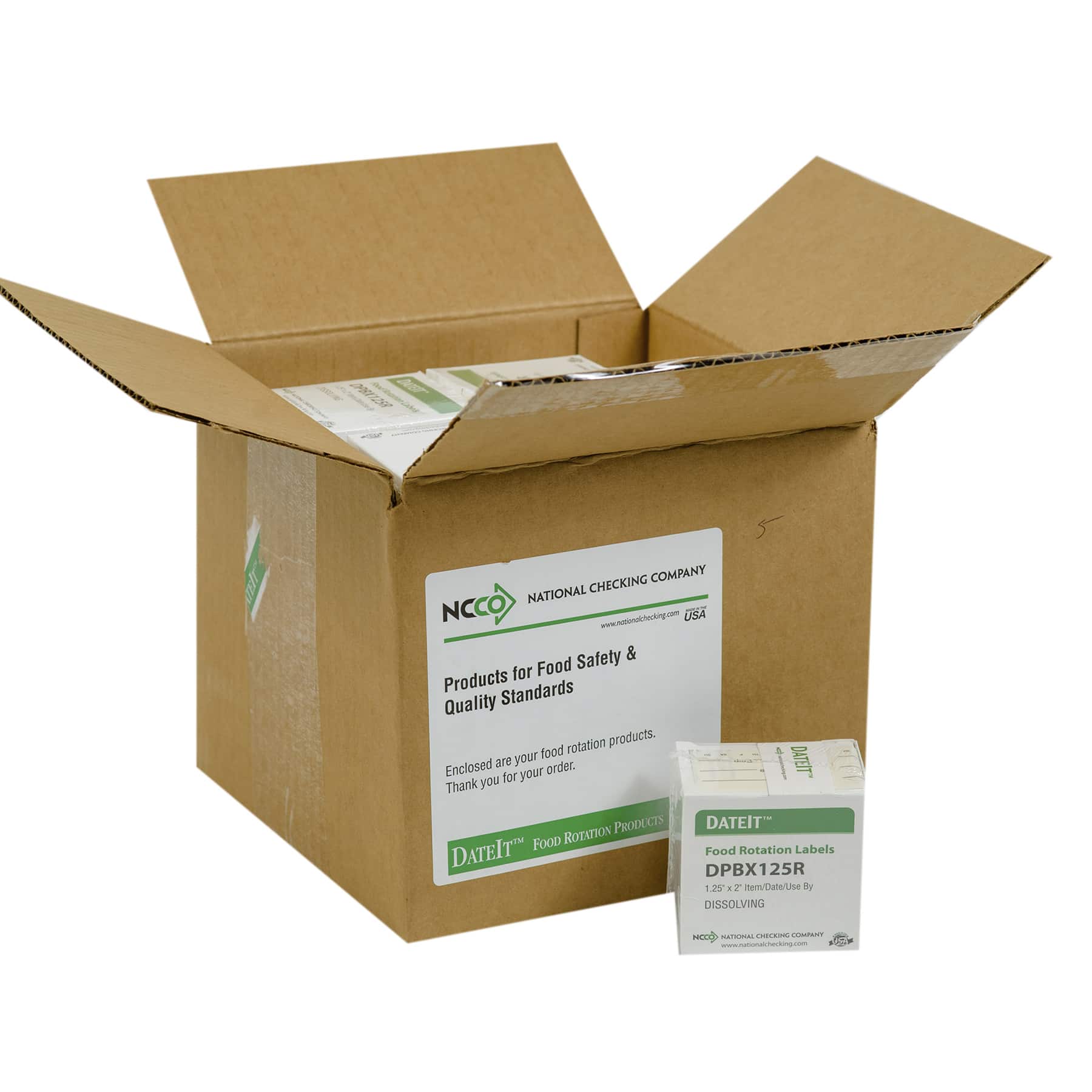 1.25" x 2" Dissolving Label Box - National Checking