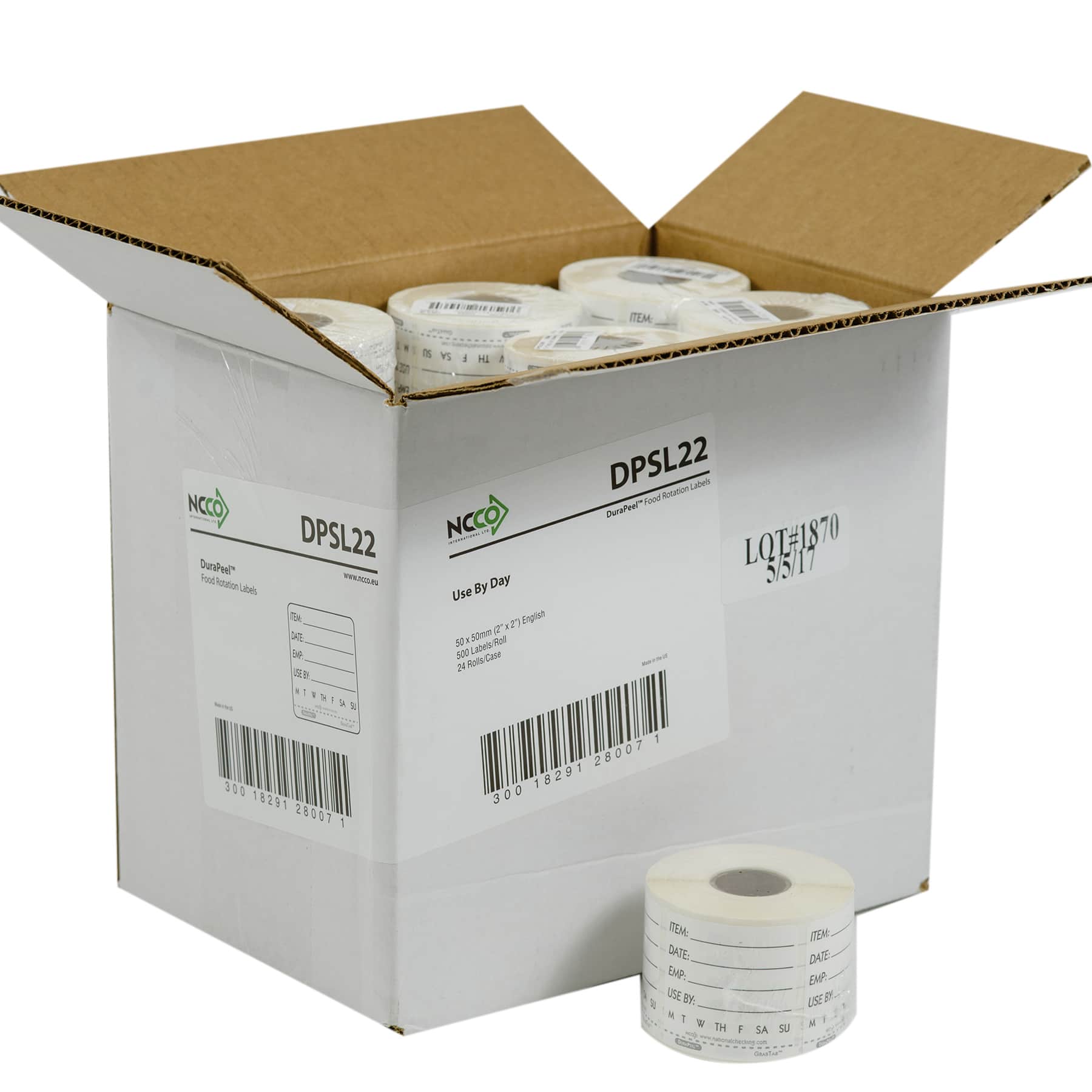 2" x 2" Shelf Life DuraPeel™ Labels - National Checking