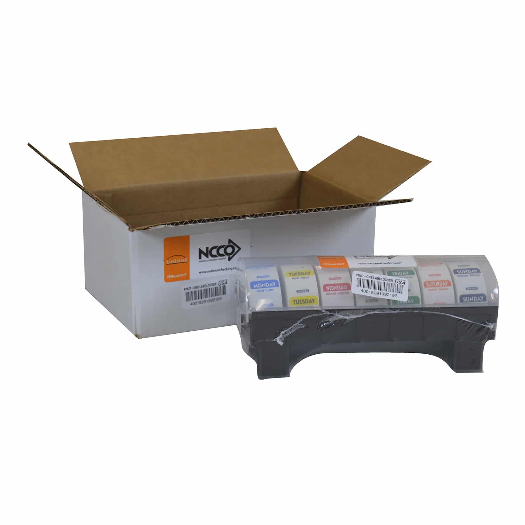 1" Permanent Day of the Week Label Kit - National Checking