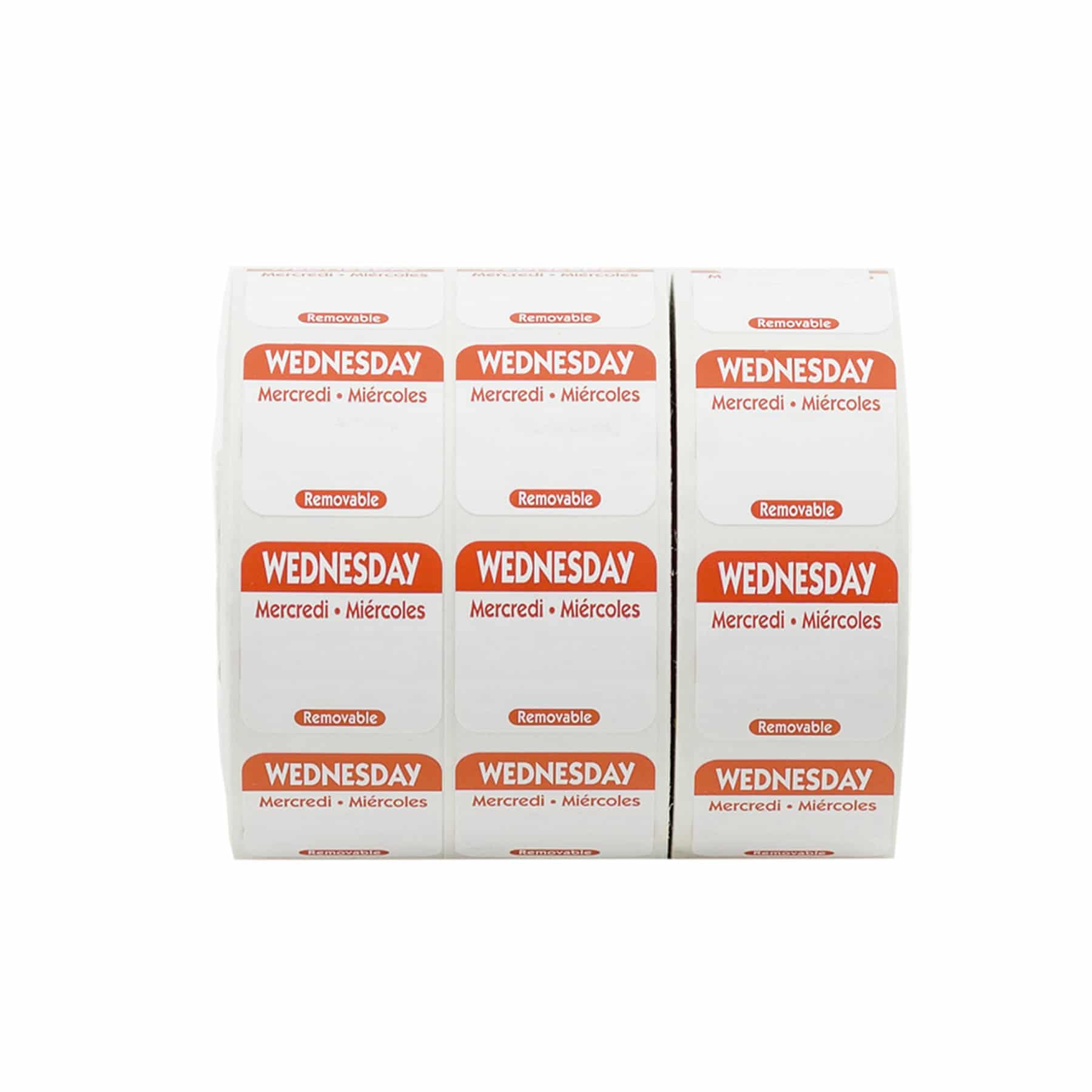 1" x 1" Removable Day of the Week Label 3-pack - National Checking