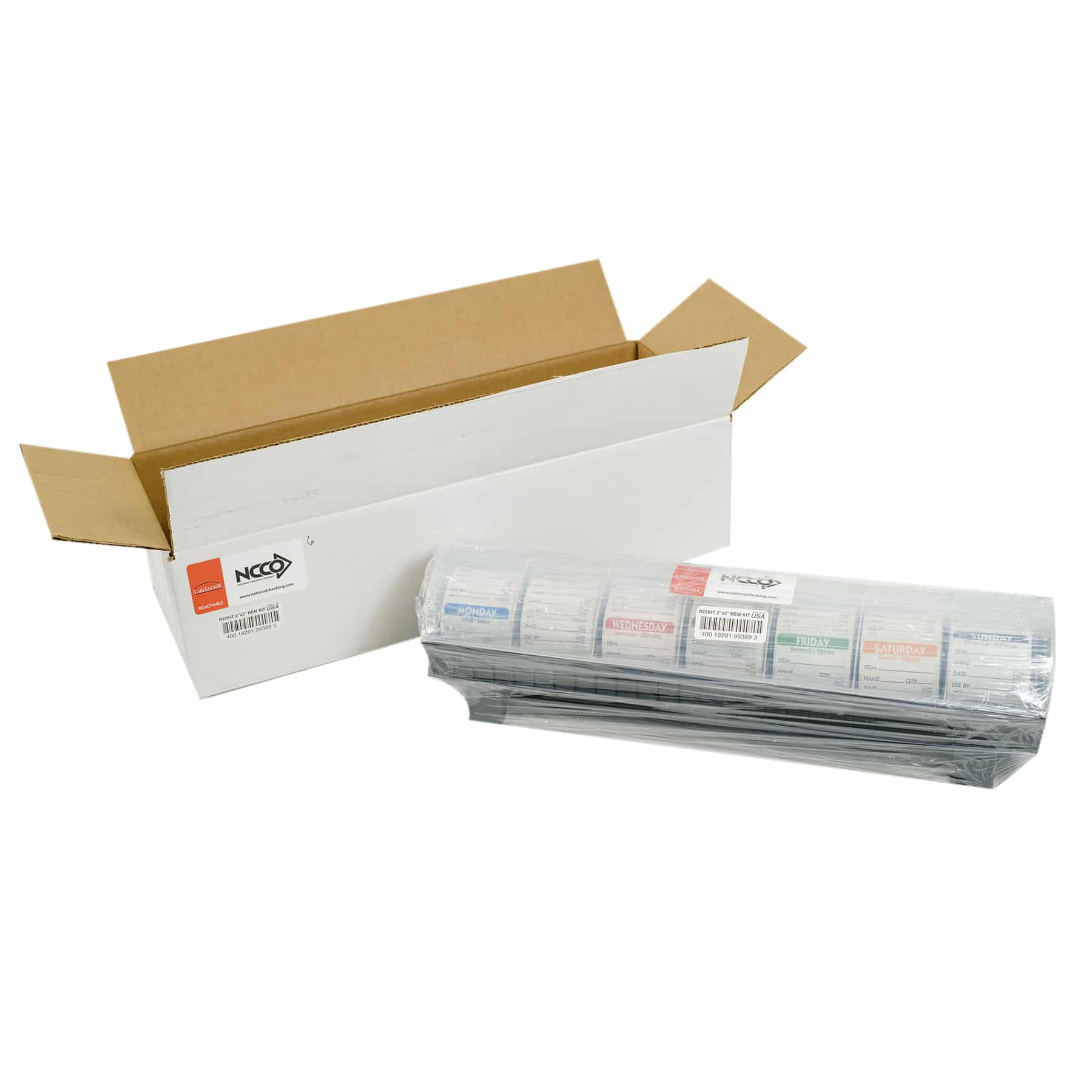 2" x 2" Removable Item/Date/Use By Label Kit - National Checking