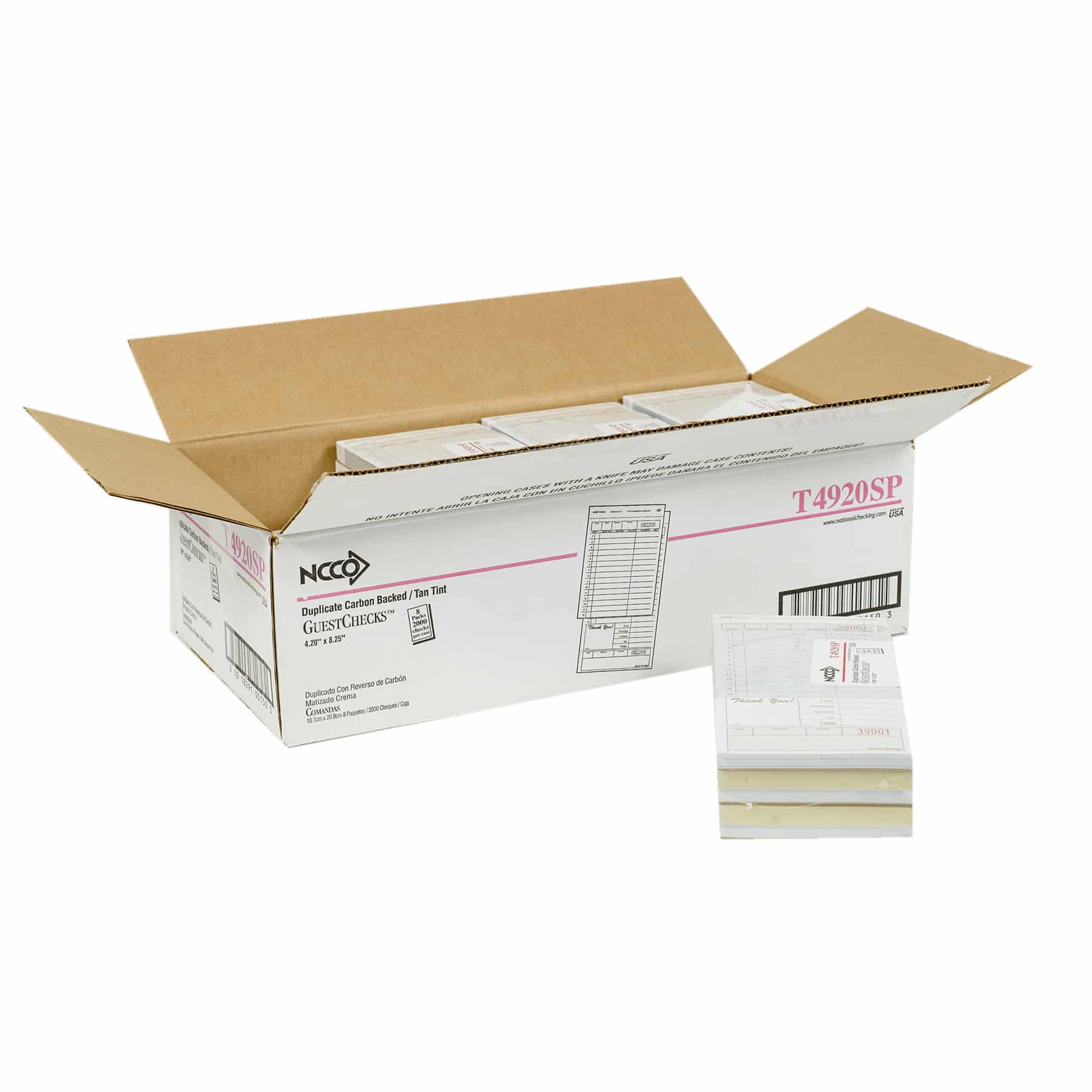 Large Duplicate Carbon-Backed Guest Check - National Checking