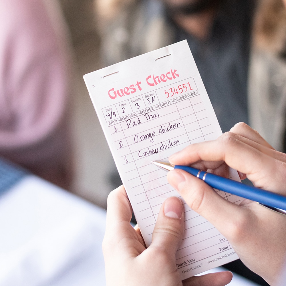 Asian Medium Duplicate Carbon Guest Check - National Checking